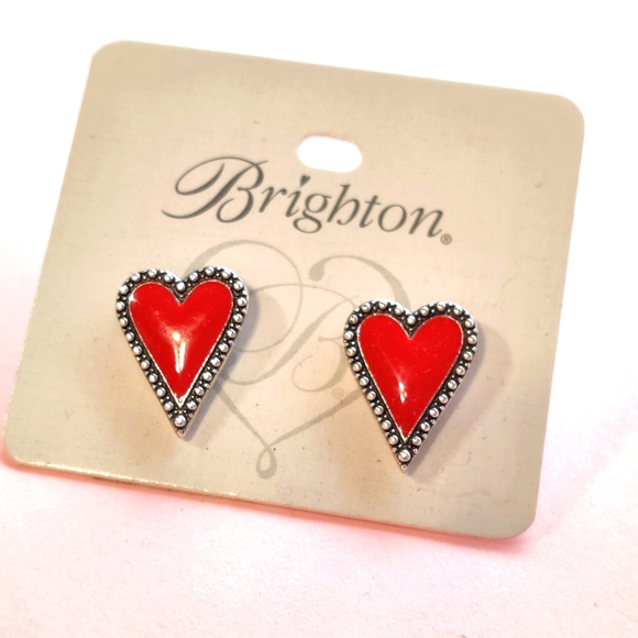 Brighton | Jewelry | Brighton Red Heart Love Earrings | Poshmark